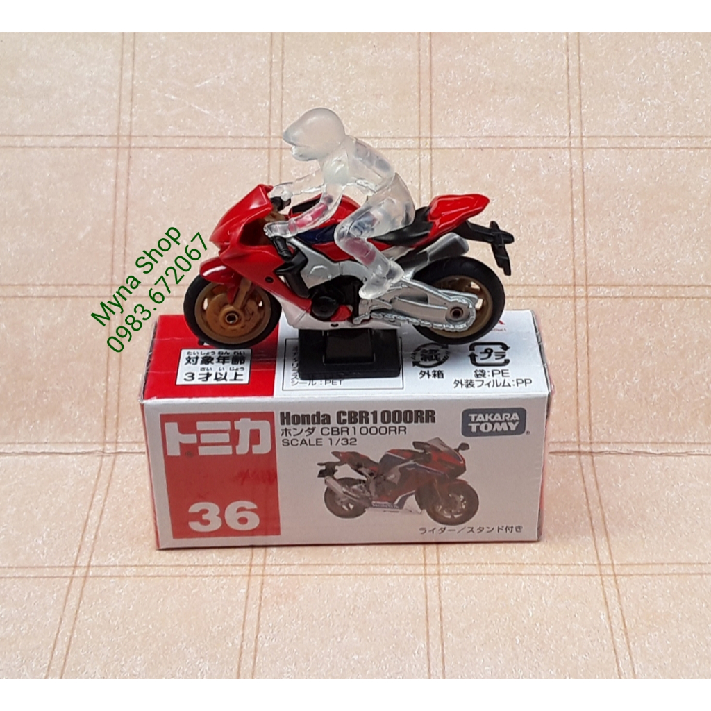 Mô hình xe mô tô 2 bánh tomica, No.36 Honda CBR1000RR (gồm: xe, đế & người) | Shopee Việt Nam