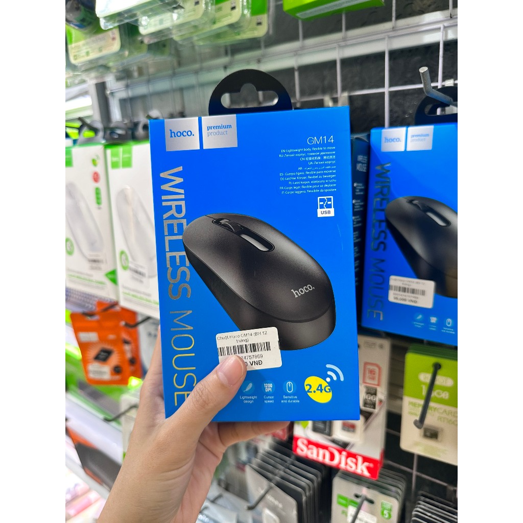 Chuột không dây Hoco Gm14 được trang bị bộ phát không dây 2.4G hỗ trợ ...