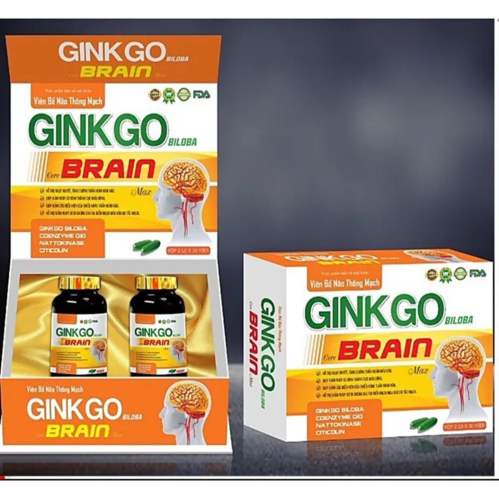 [Combo 2 lọ ] Viên bổ não thông mạch Ginkgo Biloba Cere Brain Max ...