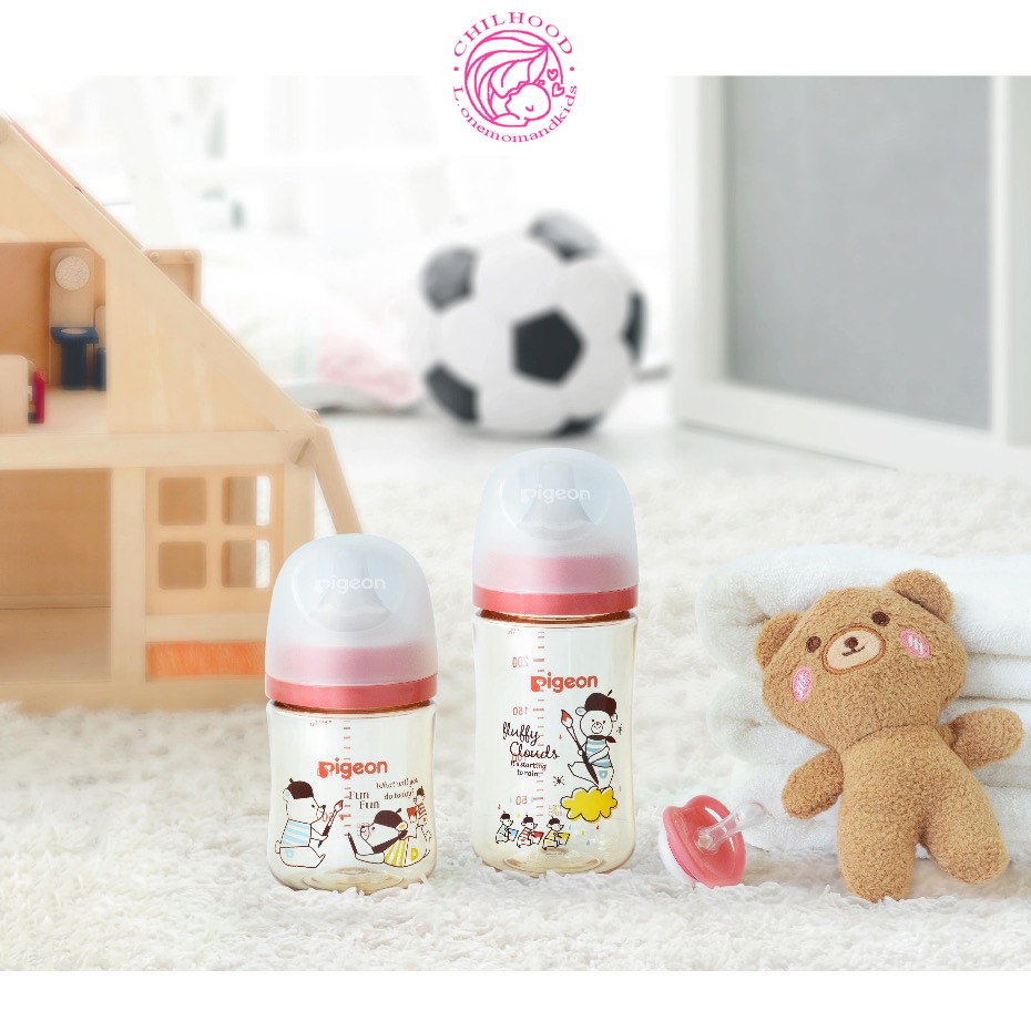 Bình sữa Pigeon PPSU Plus thế hệ III phiên bản Nhật Hình Gấu 160ml/240ml | Shopee Việt Nam