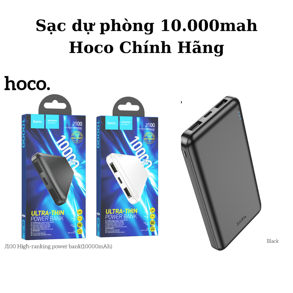 Bảo hành 12 Tháng Pin Sạc Dự Phòng 10000mah Chính Hãng Hoco J100 vật ...
