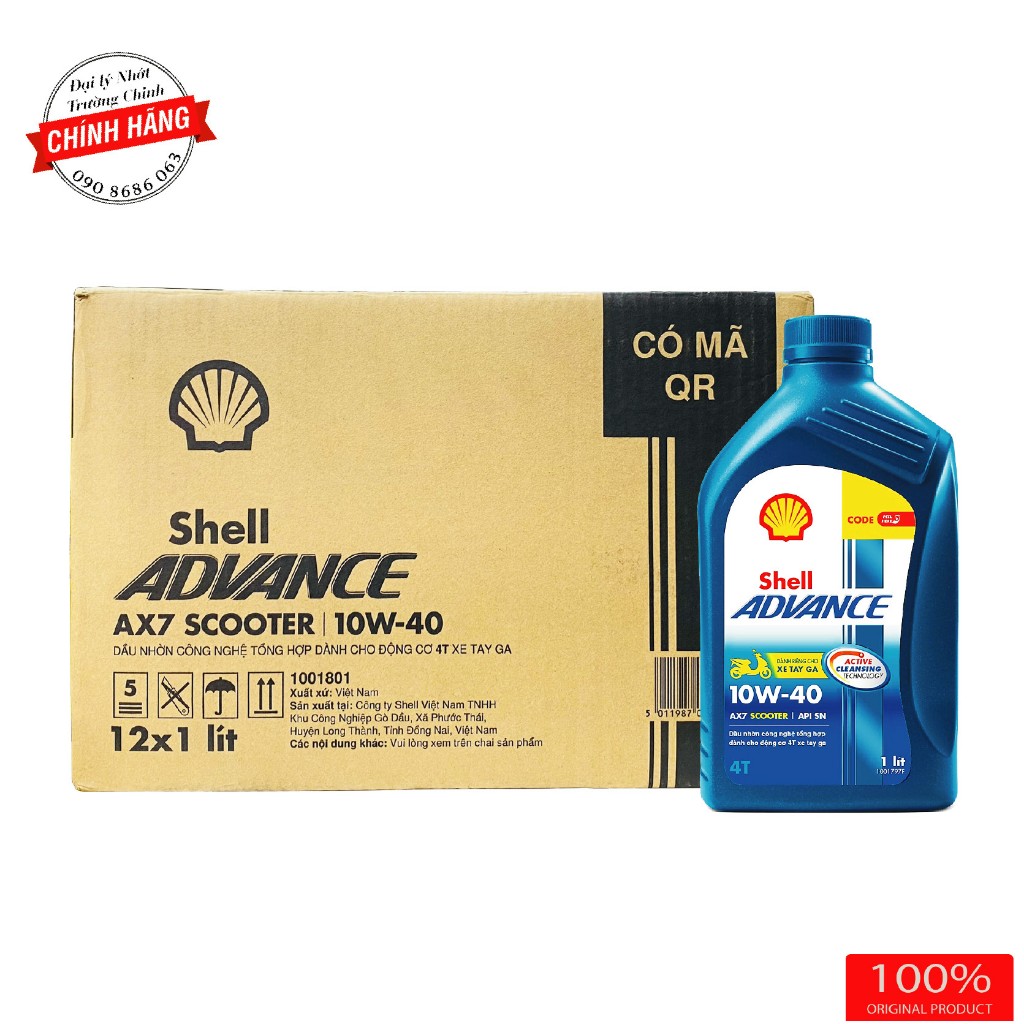 Thùng Nhớt Shell Advance AX7 Scooter 10W40 dành cho xe ga | Shopee Việt Nam