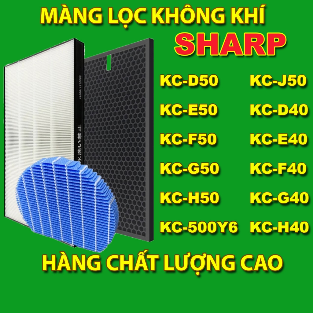Màng lọc không khí sharp KC-J50 E50 F50 G50 D50 D40 E40 F40 G40 J40 HEPA, bù ẩm, than hoạt tính ...