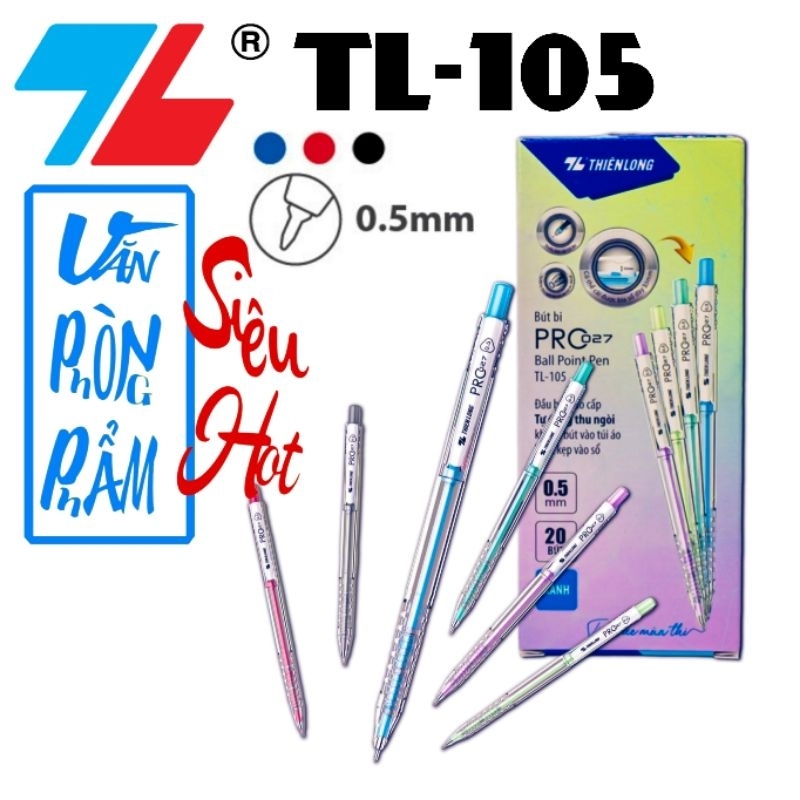 Bút Bi PRO 027 Thiên Long TL-105/ 20 Cây Hộp/ Chính Hãng | Shopee Việt Nam