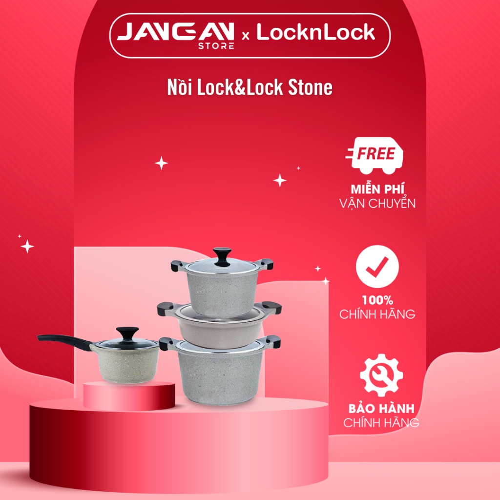 Nồi nhôm phủ ceramic Lock&Lock Stone Pot 18-20-24cm - Hàng Chính Hãng ...
