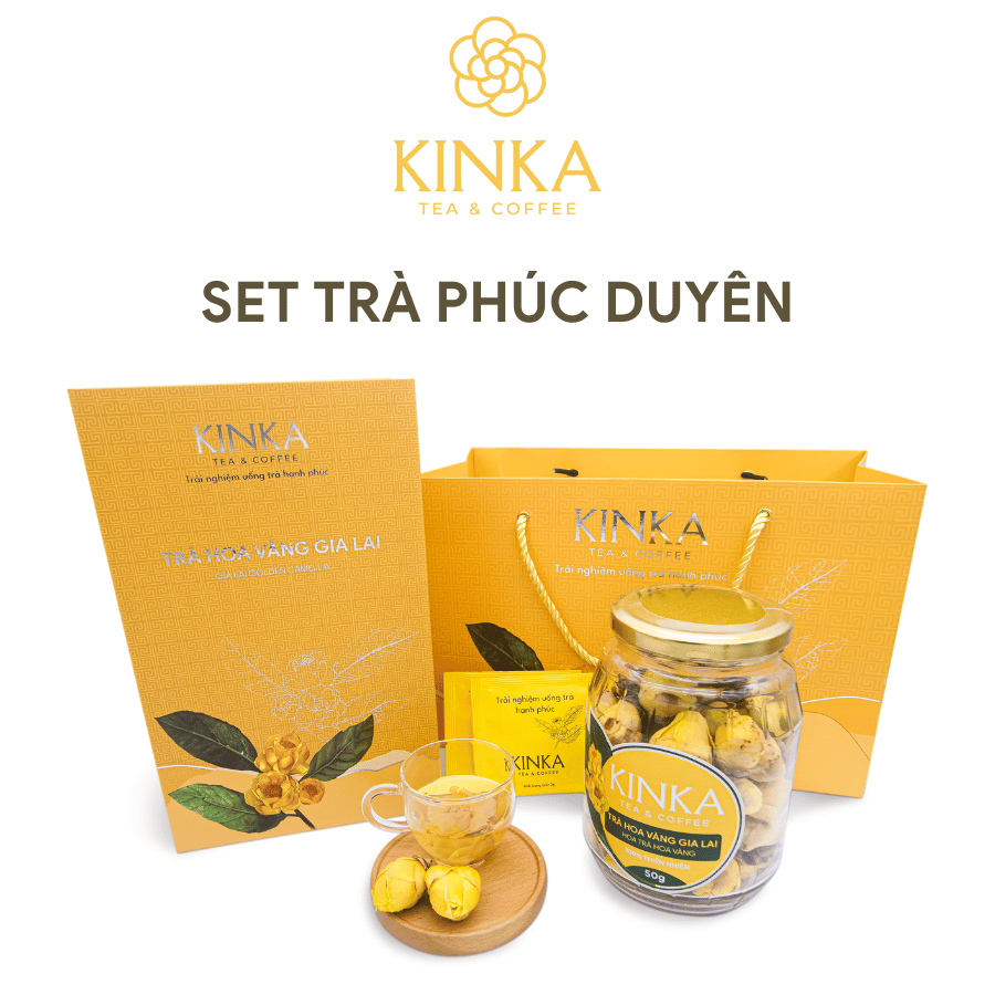 KINKA Hoa trà hoa vàng Gia Lai - Set trà Phúc Duyên | Shopee Việt Nam