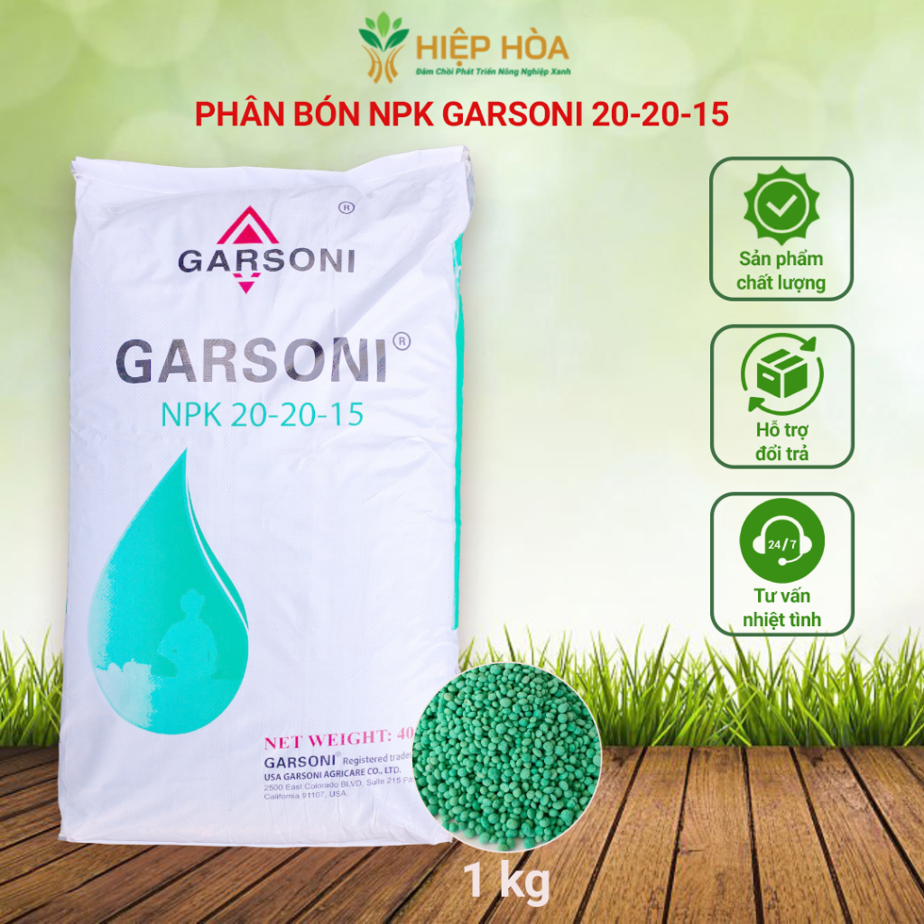Phân Bón NPK Garsoni - Phân Bón Hiệp Hòa 20-20-15 (N-P-K) Bổ Sung Các ...