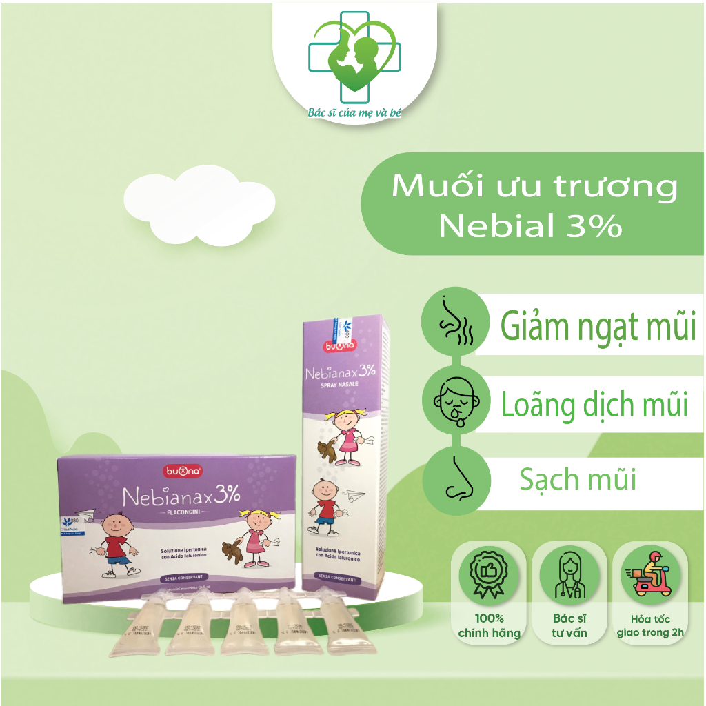 Buona Nebial/ Nebianax 3% Flaconcini, Dung Dịch Nhỏ Mũi Giảm Sổ Mũi ...