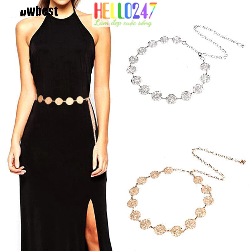 Thắt lưng xích chuỗi tròn hoa văn HELLO247 Đai váy nịt eo áo đầm váy ...