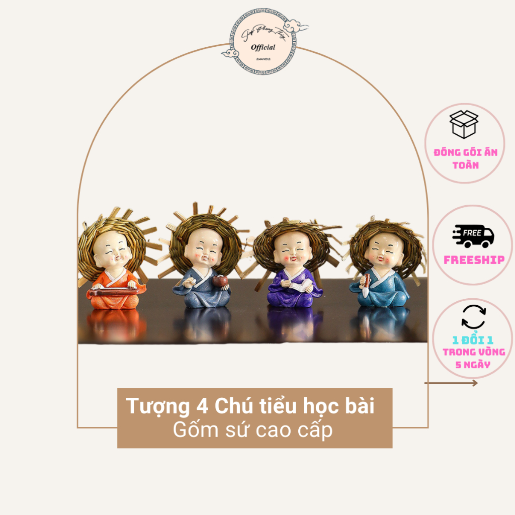 Set Tượng 4 Chú Tiểu Tứ Không Thiền | Trang Trí Tablo, Bàn Làm Việc ...