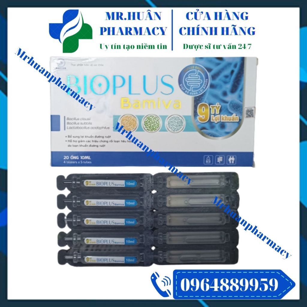 Men ống Bioplus Bamiva (Hộp 20 ống) - Bổ sung lợi khuẩn đường ruột ...
