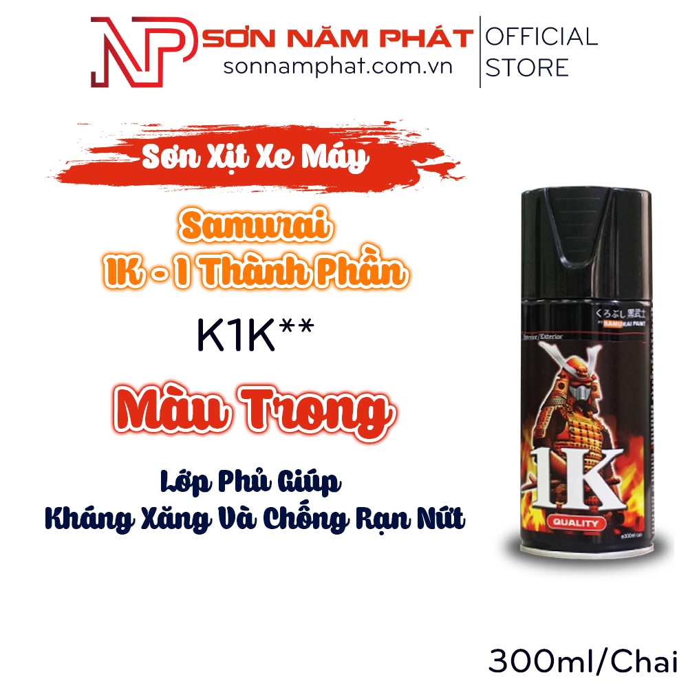 Sơn Xịt Samurai K1K** Màu Trong 1K 1 Thành Phần | Shopee Việt Nam