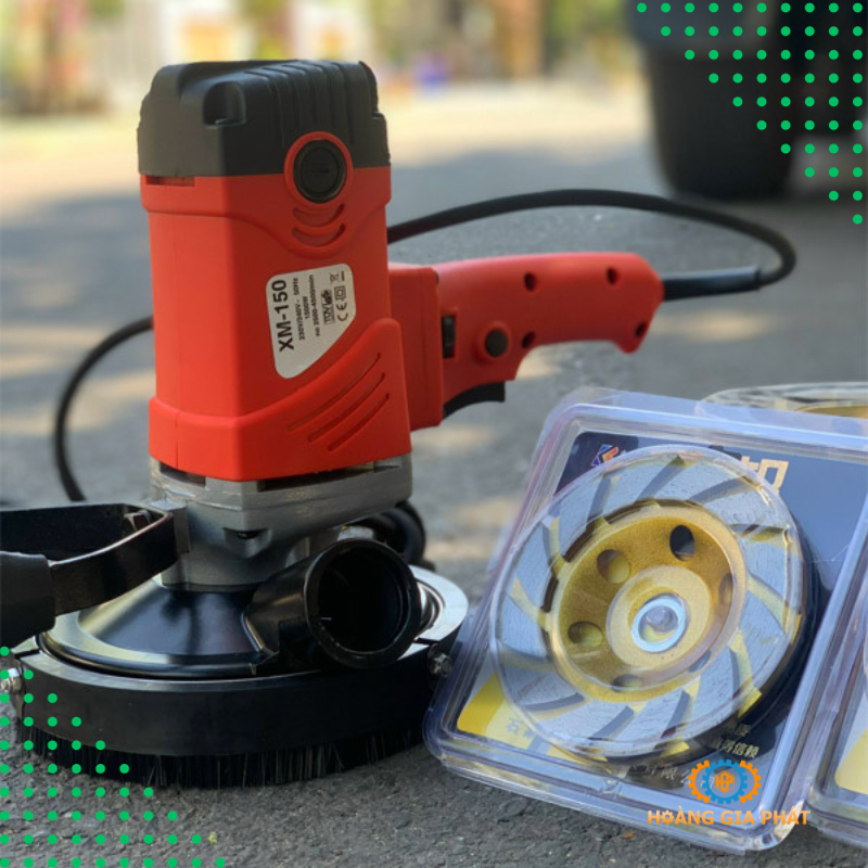 Máy mài sàn bê tông cầm tay SF150 lắp đĩa mài 100 đến 150 có hút bụi ...