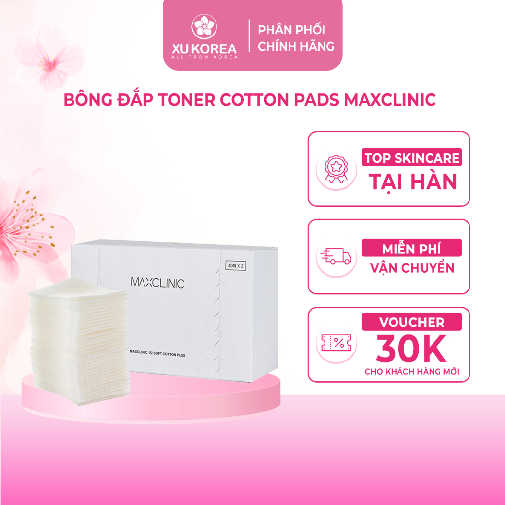 Bông Đắp Toner Cotton Pads Maxclinic 1 hộp 80 miếng | Xù korea | Shopee ...