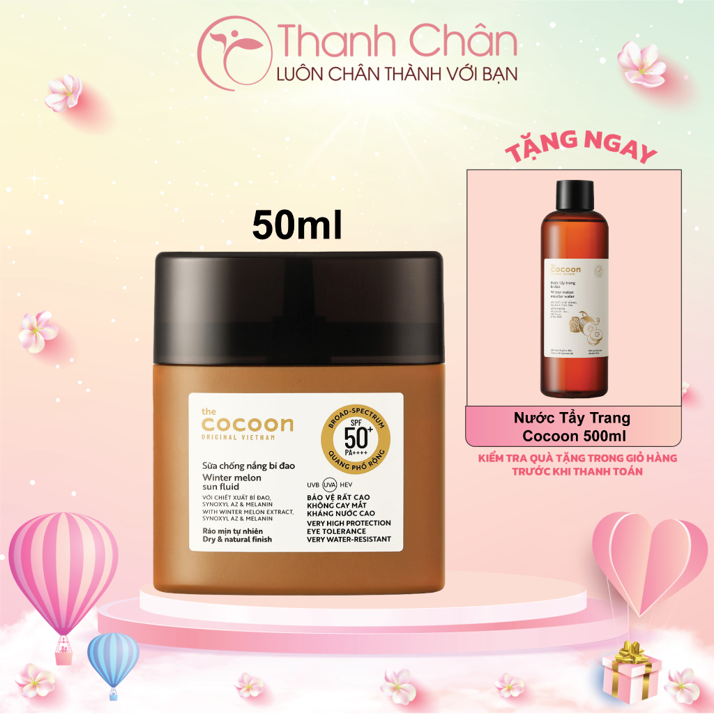Sữa chống nắng Cocoon bí đao Winter melon sun fluid 50ml | Shopee Việt Nam