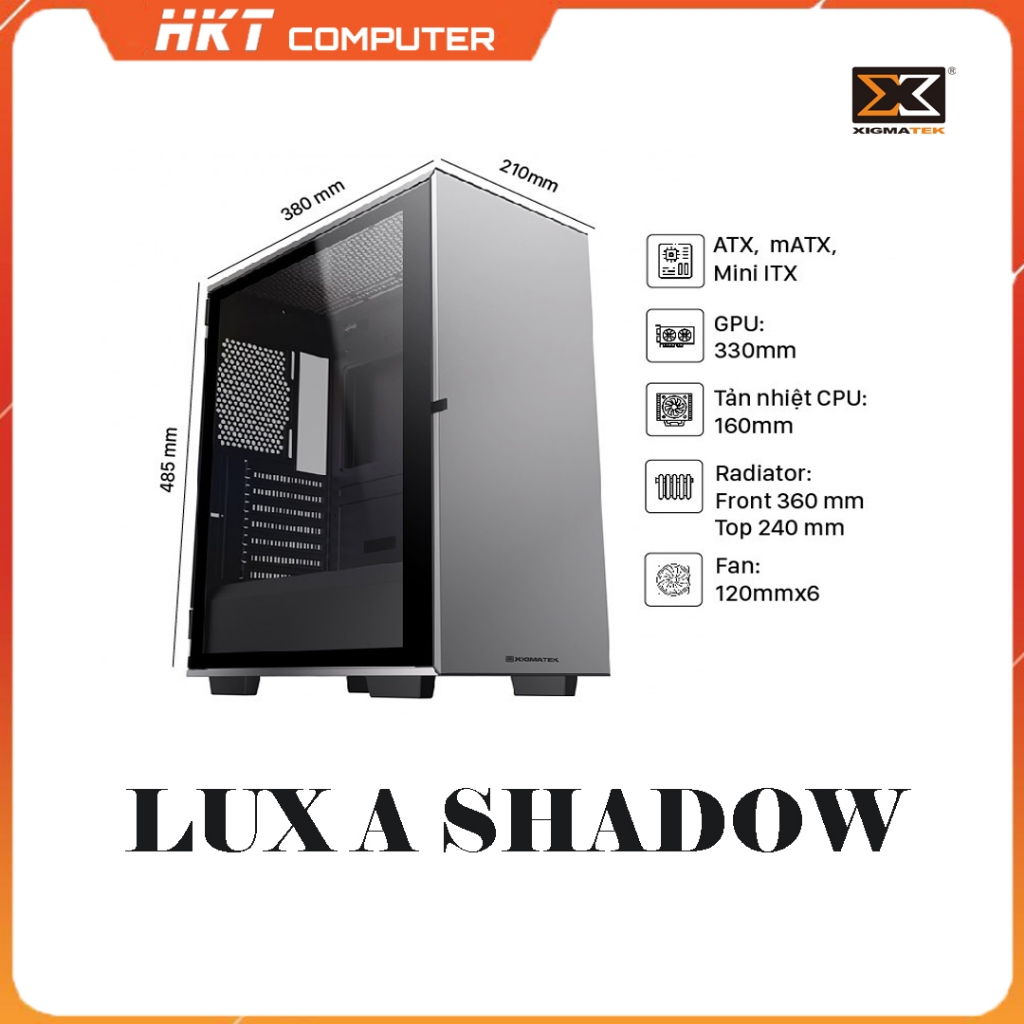 Vỏ Case Gaming XIGMATEK LUX A SHADOW (MID TOWER/MÀU ĐEN) - Hàng chính ...