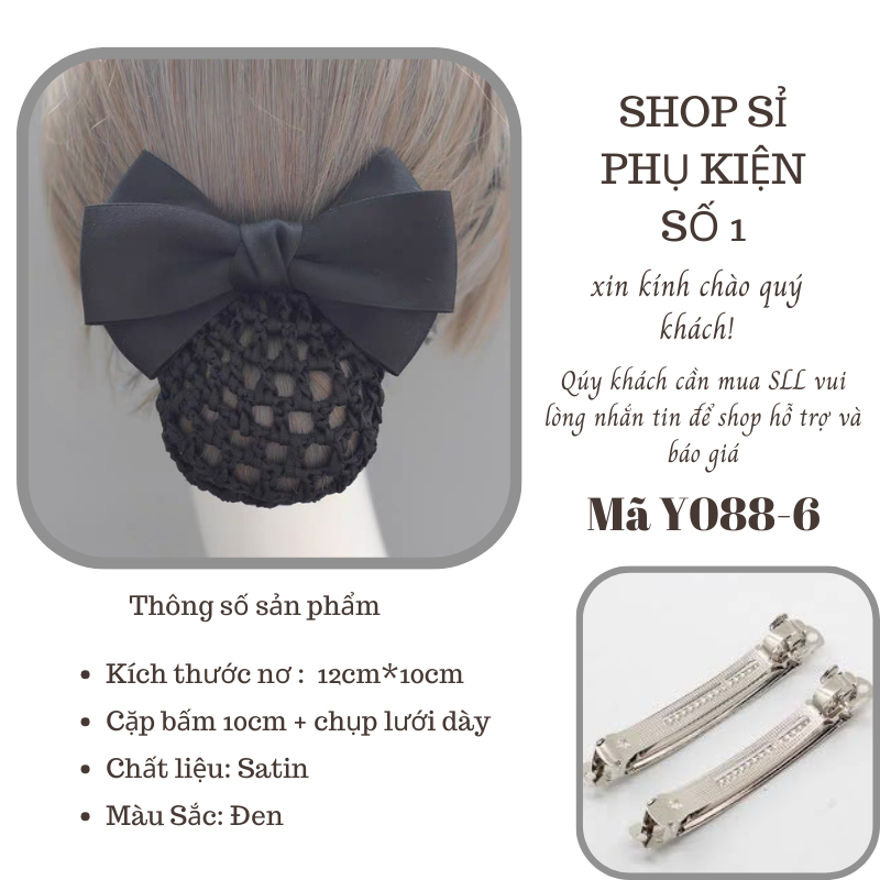 Cặp Tóc Công Sở Màu Đen Kèm Lưới, Kẹp Tóc Có Chụp Búi Tóc Công Sở ...