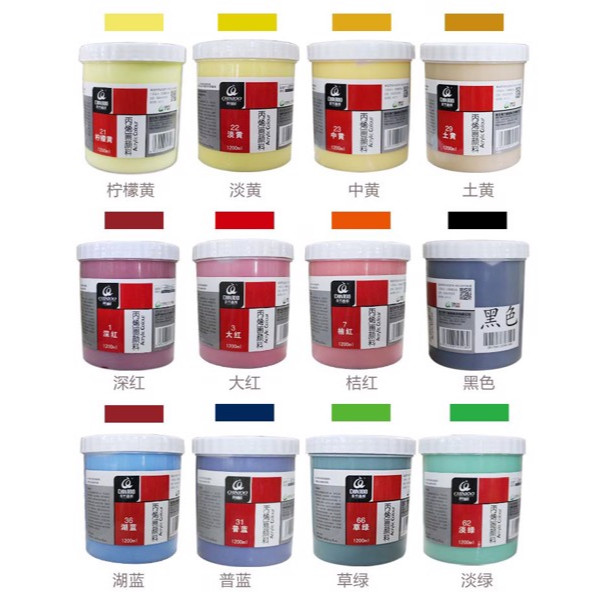 [HỘP TO 1200ML] Màu Acrylic hũ to 1200ml vẽ trên nhiều chất liệu ...