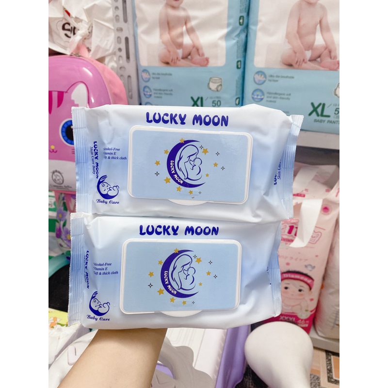 Khăn Ướt Lucky moon - Giấy Ướt Sạch Khuẩn Không Cồn Vệ Sinh Cho Bé Và ...