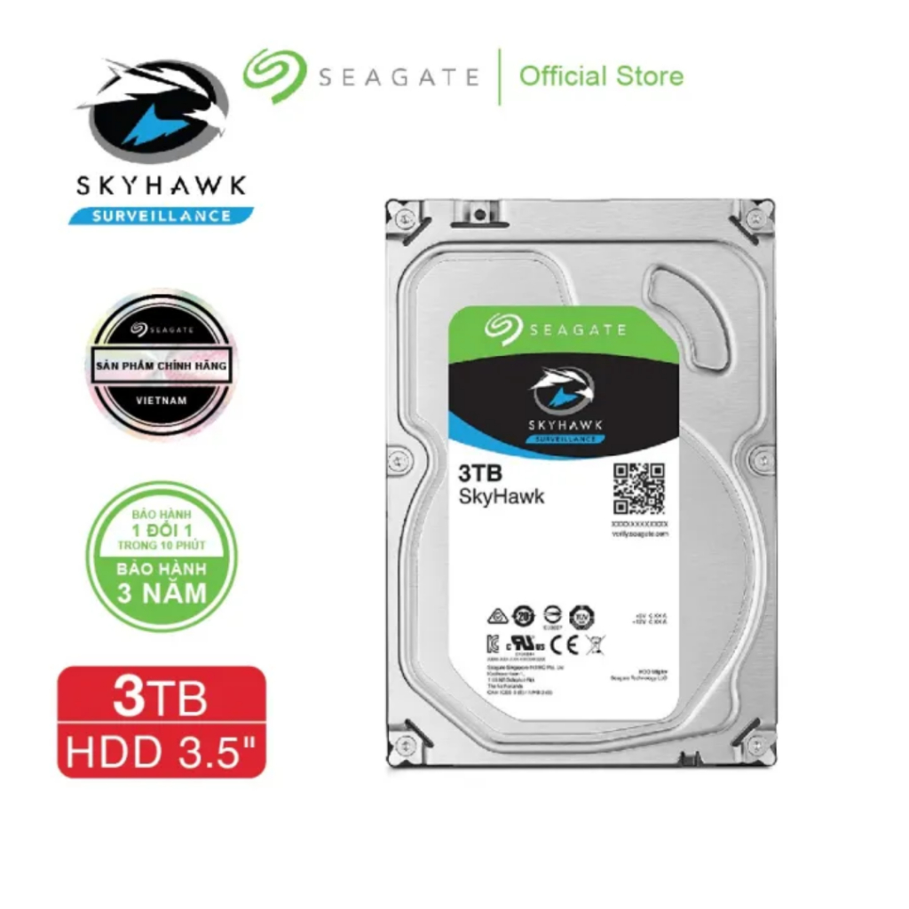 Ổ cứng HDD 3.5" Camera SEAGATE SkyHawk 3TB SATA 5400RPM - ST3000VX015 ...