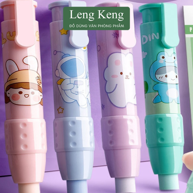 Tẩy bút chì dạng bấm Leng Keng, Kèm 2 cục tẩy thay thế tiện dụng hình ...