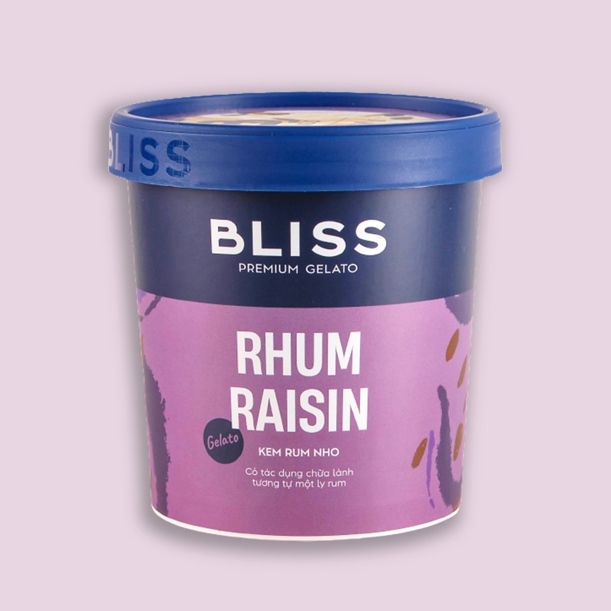 [Giao HCM] - Kem Bliss Premium Gelato - Kem Rum Nho/ Rhum Raisin ...