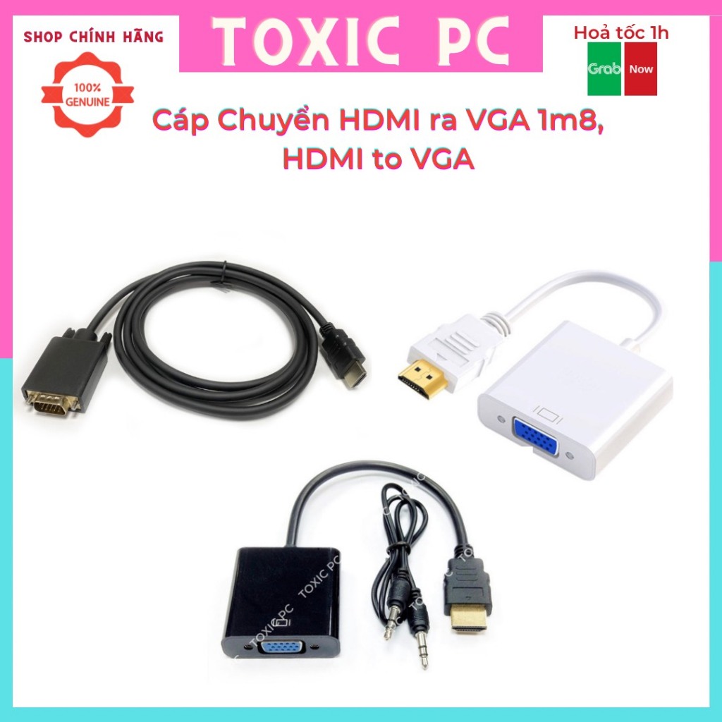 Cáp Chuyển HDMI Ra VGA 1.8m, HDMI to VGA | Shopee Việt Nam