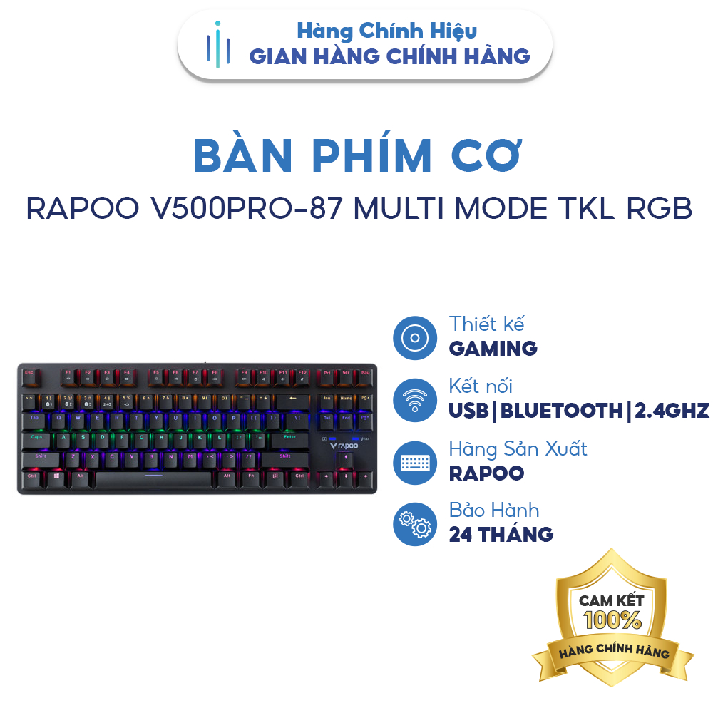 Bàn phím cơ không dây Rapoo V500 Pro Multimode TKL 87 | Shopee Việt Nam