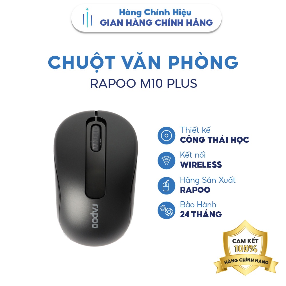 Chuột vi tính quang không dây Rapoo M10-Plus đen | Shopee Việt Nam