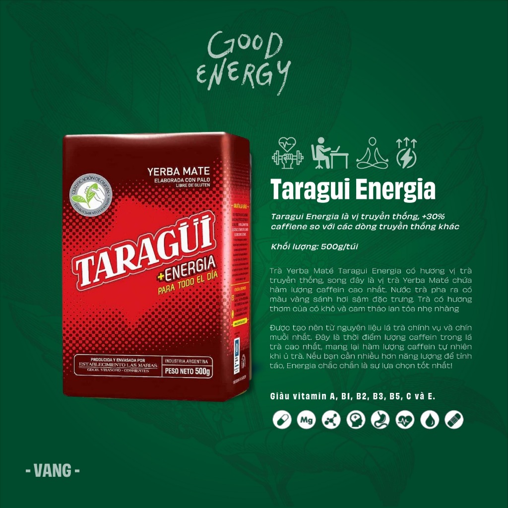 Trà Yerba Mate Truyền Thống 500g - Taragui Energia - Trà Nam Mỹ ...