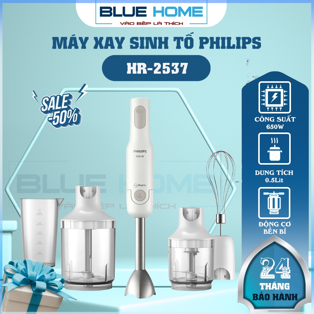 Máy xay cầm tay Promix PHILIPS HR2537, 650W full phụ kiện - Hàng Chính ...
