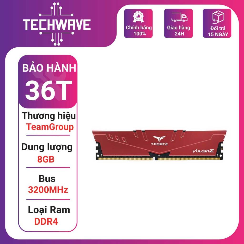 RAM TeamGroup T-Force Vulcan Z Red 8GB 3200 DDR4 - BH 36T | Shopee Việt Nam