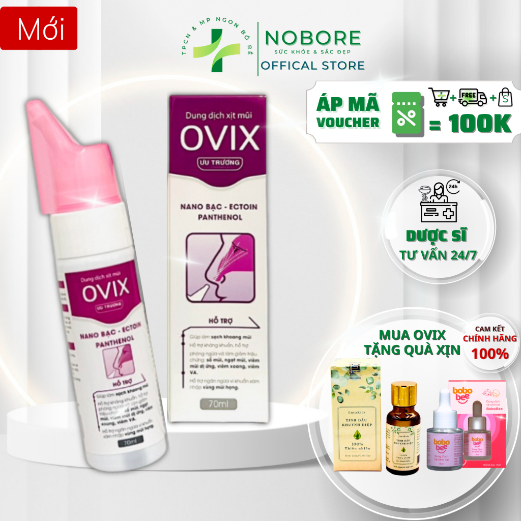 Xịt Mũi Ovix Ưu Trương V 70ml NOBORE | Shopee Việt Nam
