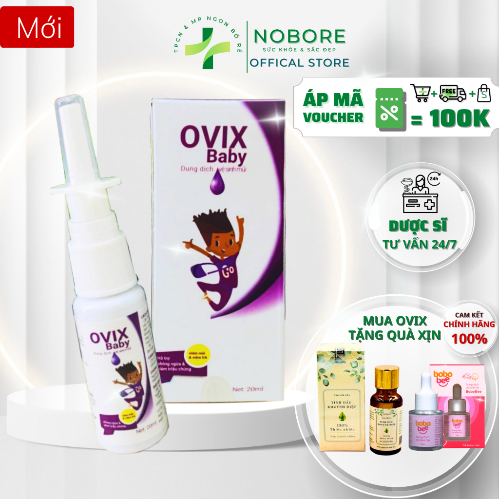 Xịt Mũi Trẻ Em Ovix Baby 20ml Giúp Vệ Sinh Mũi, Dưỡng Ẩm Tự Nhiên, Giảm ...