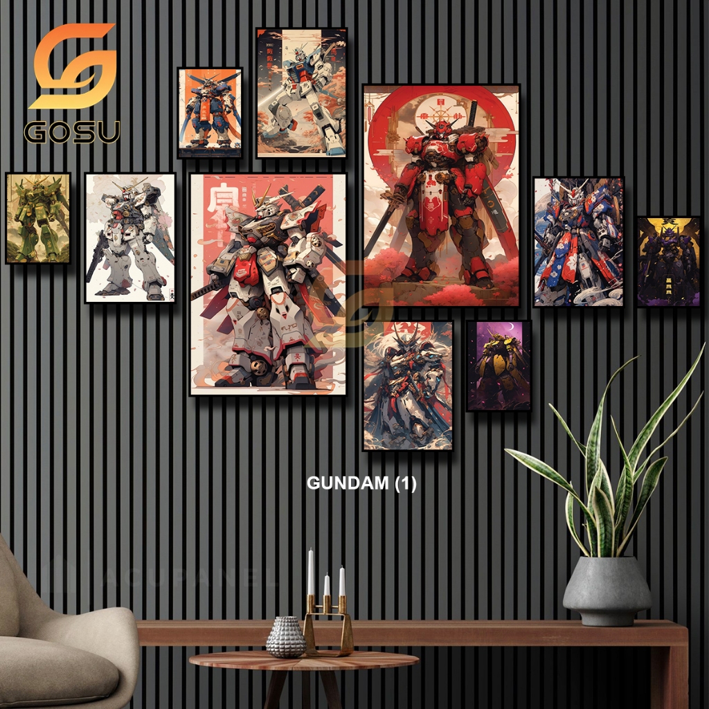 Set 10 tranh dan tường decor trang trí gundam, one piece, naruto trang ...