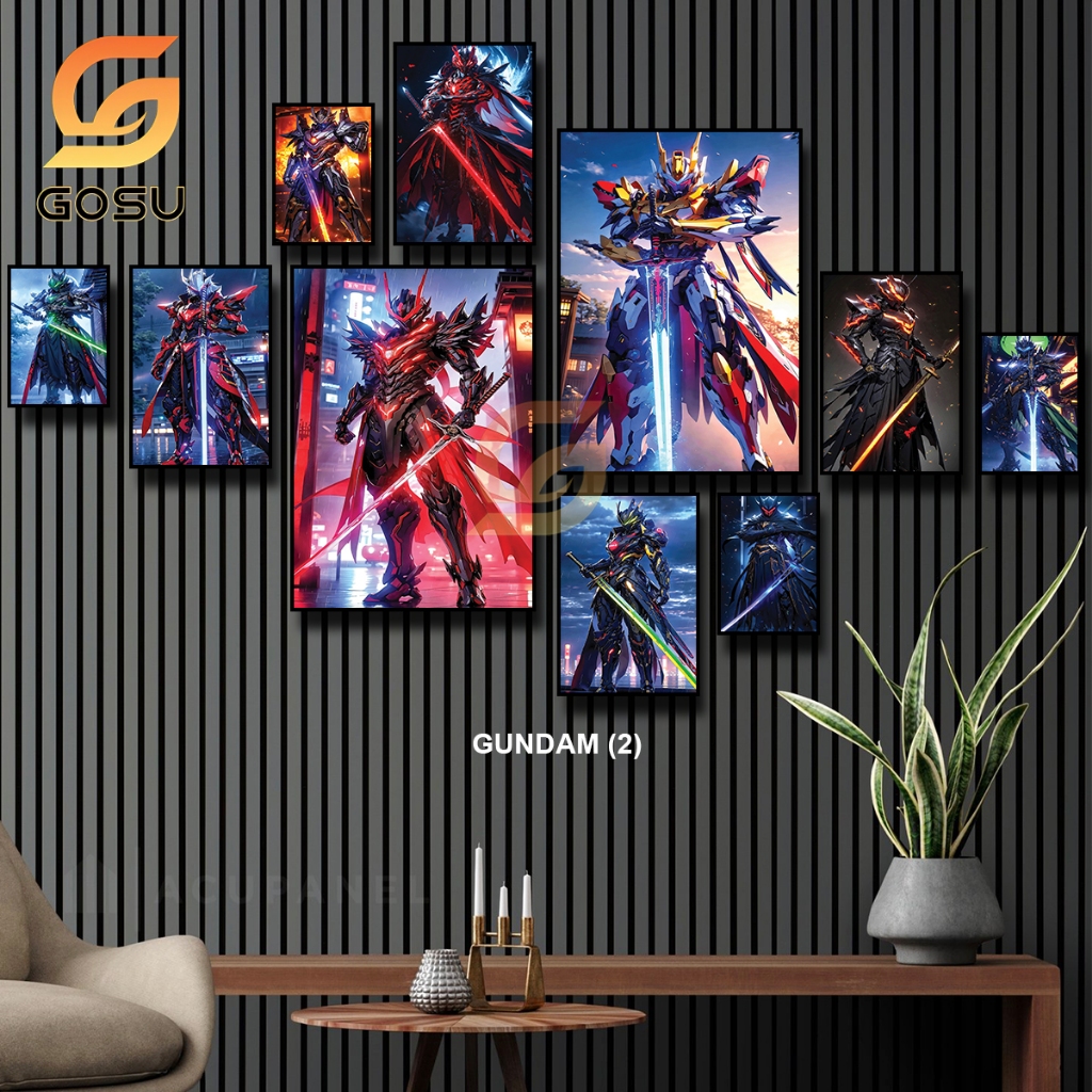 Set 10 tranh dan tường decor trang trí gundam, one piece, naruto trang ...