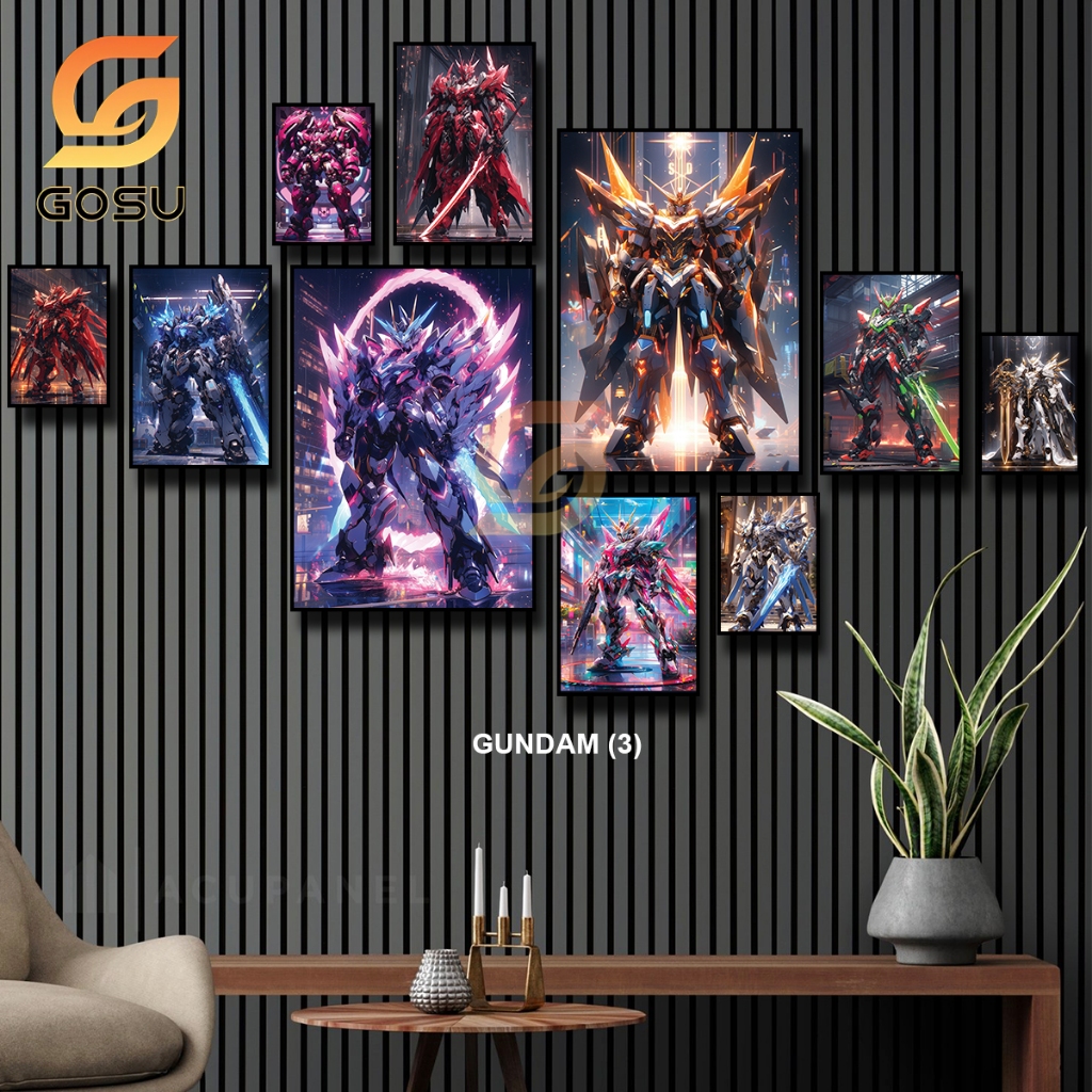 Set 10 tranh dan tường decor trang trí gundam, one piece, naruto trang ...