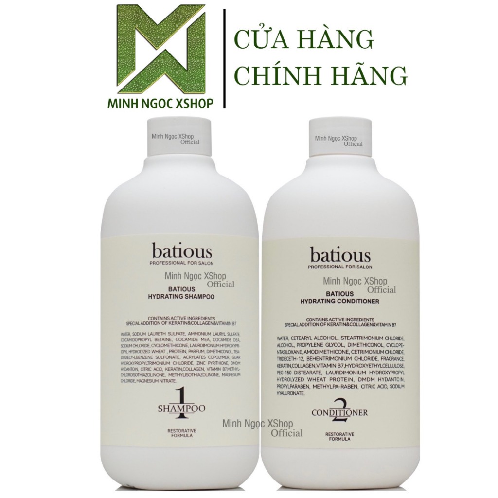 Dầu gội xả dưỡng ẩm Batious Hydrating trắng 500ML | Shopee Việt Nam