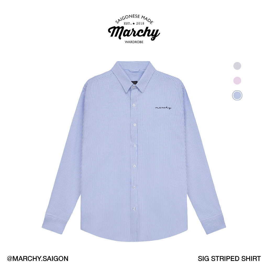 MARCHY - Sig Striped Shirt - Áo sơ mi sọc | Shopee Việt Nam