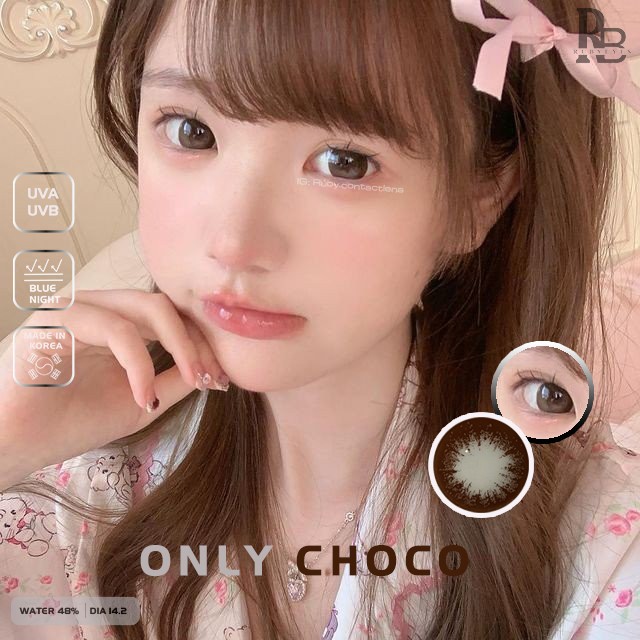 Ruby Eyes Kính Áp Tròng Mẫu Nâu Chocolate Only Choco Silicone Hydrogel