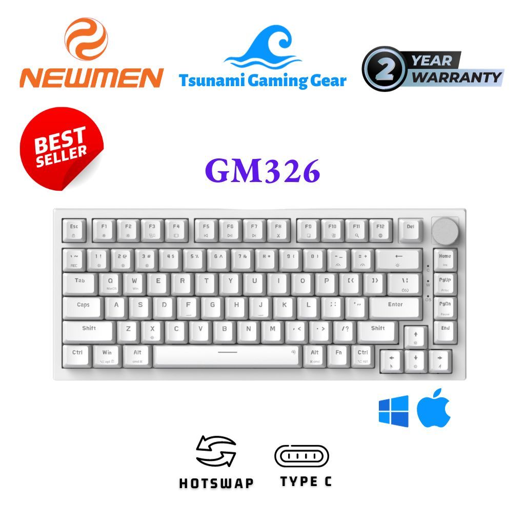 Bàn phím cơ Newmen GM326/ Hotswap/ Rainbow Led/ Layout 75% | Shopee Việt Nam
