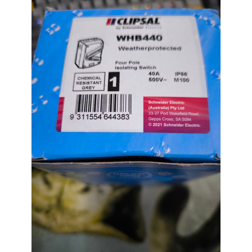 Ổ cắm CLIPSAL WHB140-RG | WEATHERPROOF ISOLATOR 1 POLE 40 AMP IP66 ...