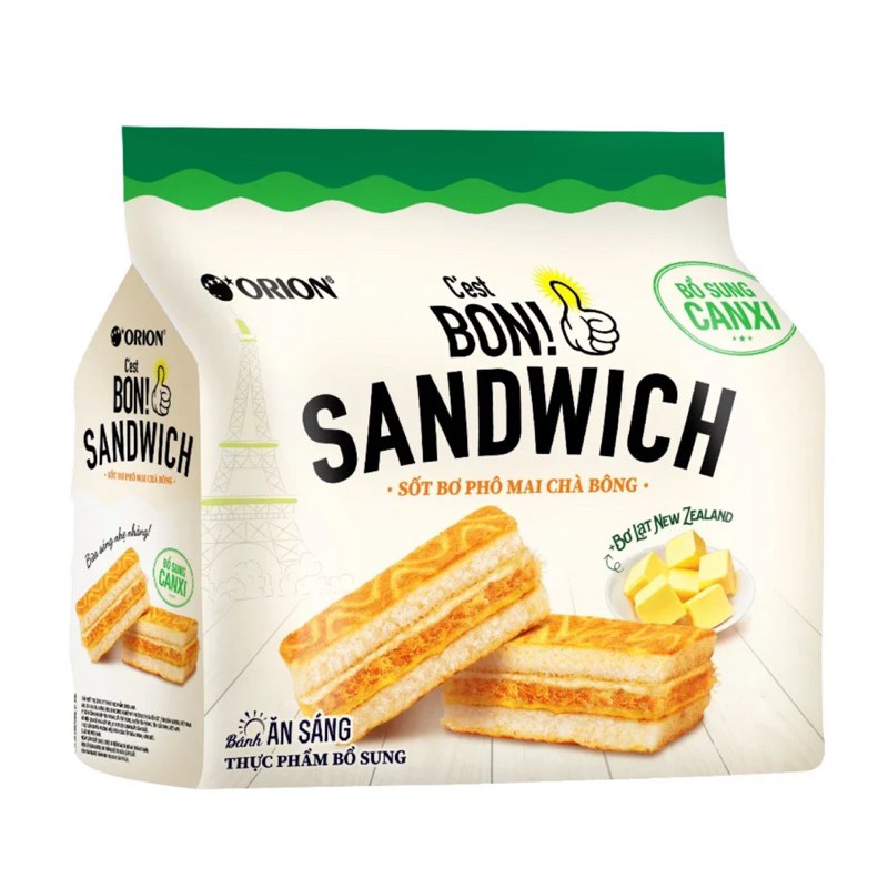 BÁNH C’EST BON SANDWICH SỐT BƠ PHÔ MAI CHÀ BÔNG 147G/ BÁNH CEST BON ...