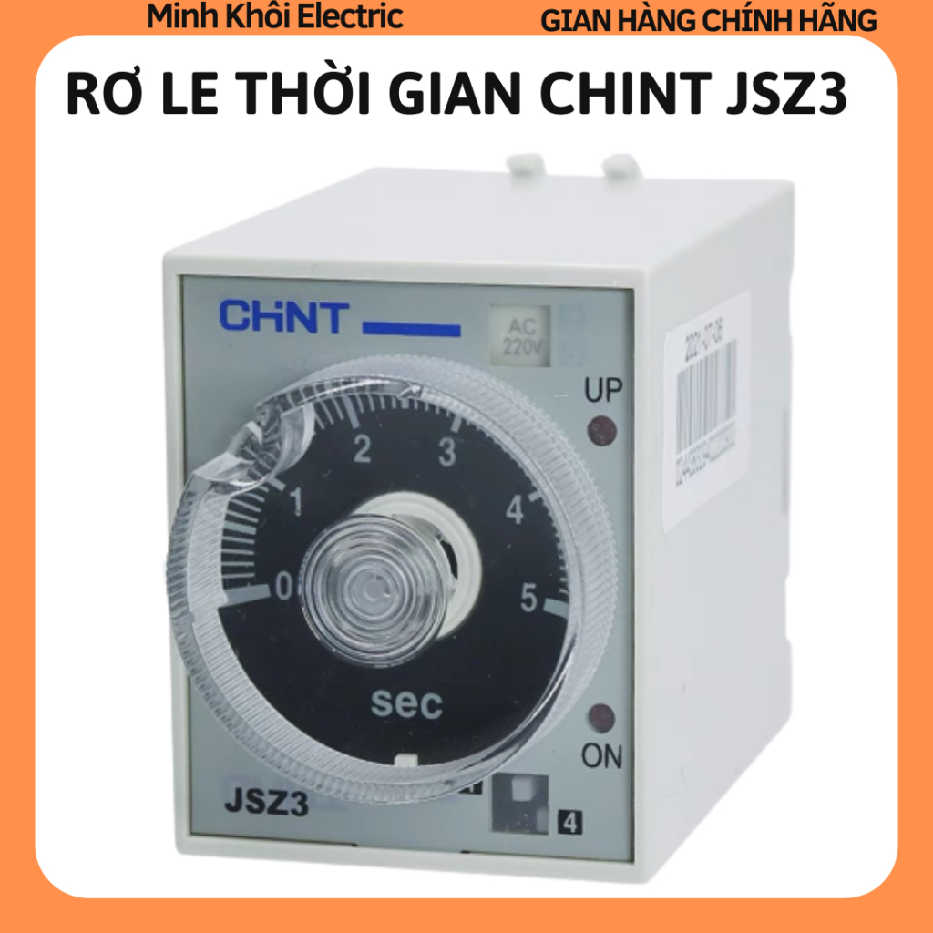 Rơ le thời gian Chint JSZ3 loại 60s,rơ le thời gian off delay Chint JSZ3,relay timer JSZ3,chint ...
