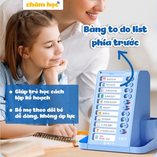 Bảng to do list cho bé kiêm hộp đựng bút xoay 360 độ, chất liệu nhựa cao cấp phù hợp với học ...