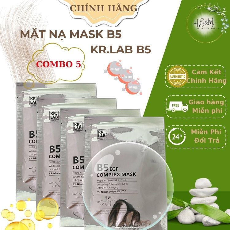 [COMBO 5] Mặt Nạ Mask B5 kr.lab B5 Niacinamide EGF Complex Mask Giúp ...
