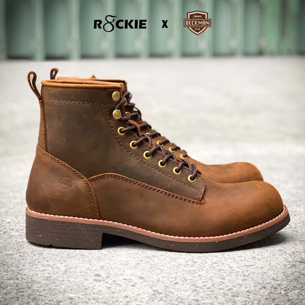 Giày Boot da nam - da bò thật 100% - BM Lineman Boots - da sáp crazy ...