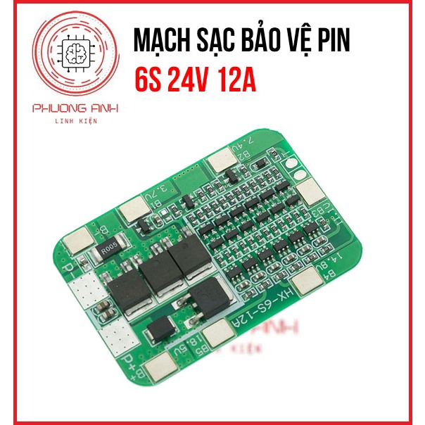 Mạch 6S 24V 12A , sạc và bảo vệ pin Li-ion Lithium 3.7V, 6 cell ...