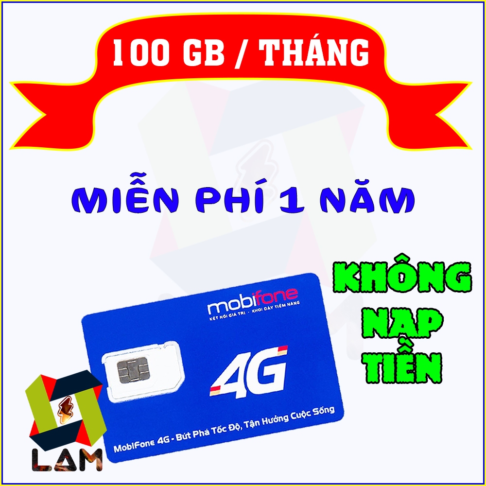 Sim 4G Mobifone 100GB/Tháng (có eSIM) - Trọn gói 12 Tháng KHÔNG NẠP TIỀN (12MFY) | Shopee Việt Nam