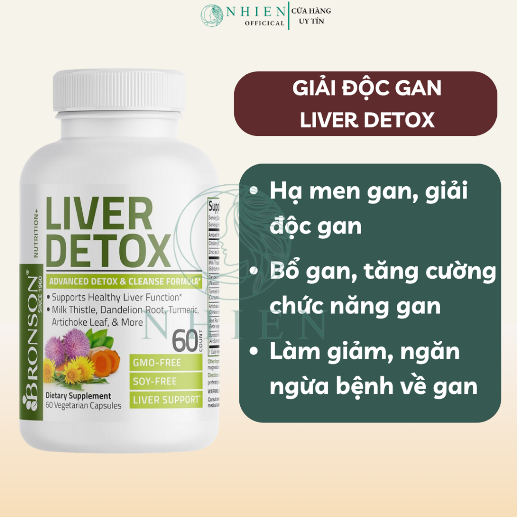 Viên uống giải độc gan, bổ gan Liver Detox Bronson | Shopee Việt Nam